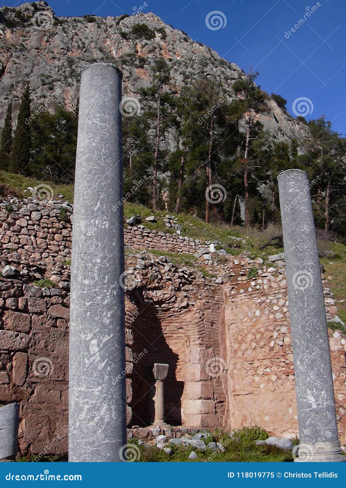Delphi Ancient Sanctuary Phocis Greece Stock Image - Image of theatre ...
