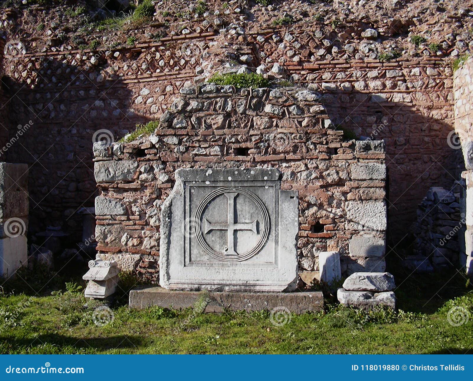 Delphi Ancient Sanctuary Phocis Greece Stock Photo - Image of brick ...
