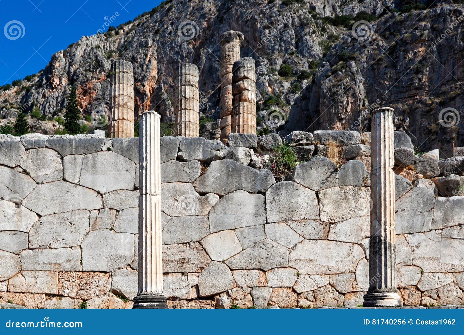 Delphi, Greece stock photo. Image of greek, archaeological - 81740256