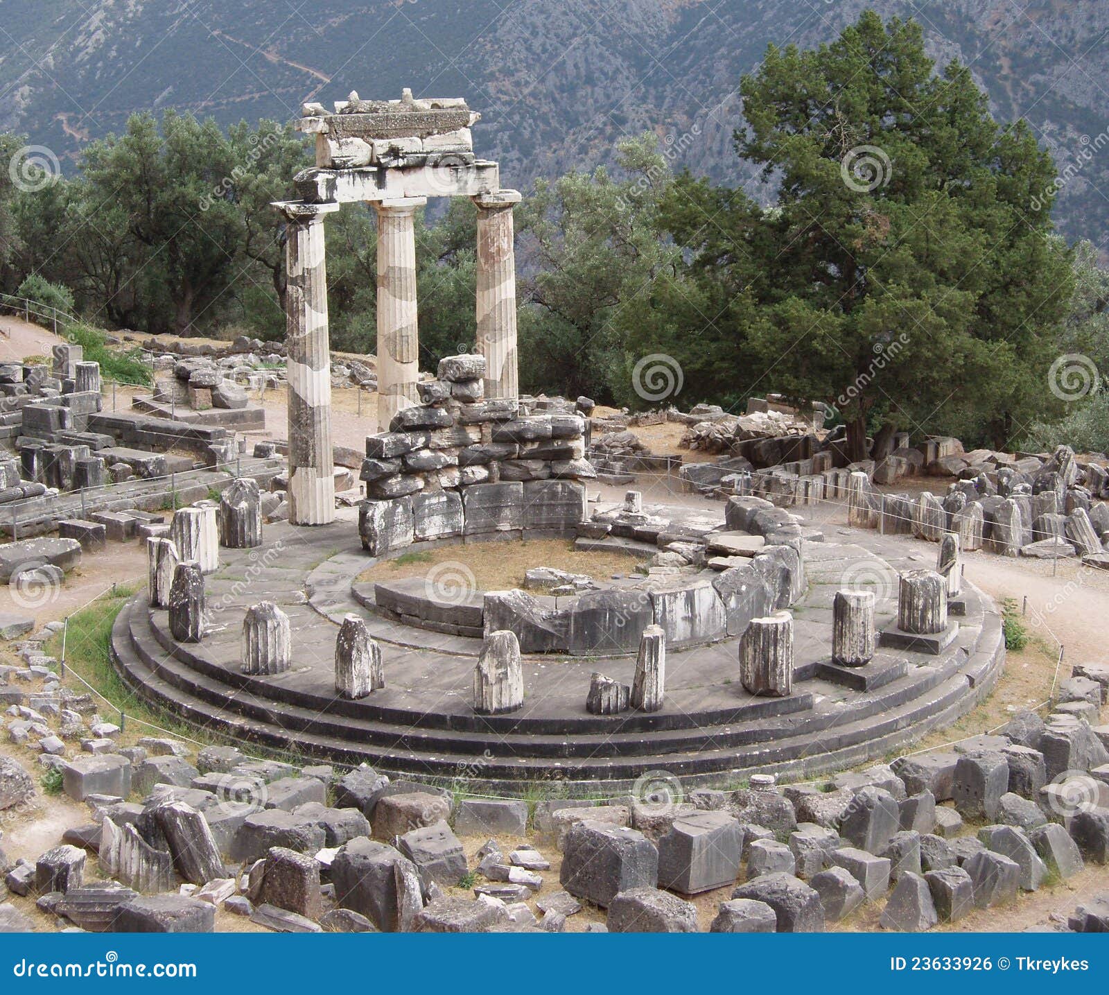 Delphi - Greek Ruins stock photo. Image of restored, architecture ...