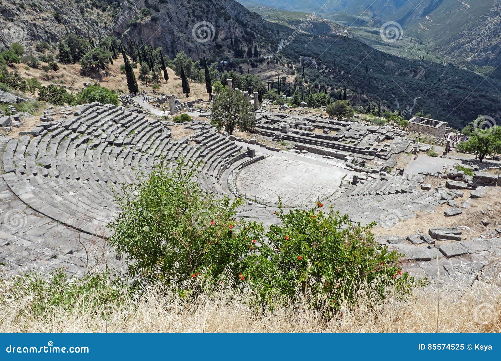 Delphi landscape in Greece stock image. Image of greek - 85574525
