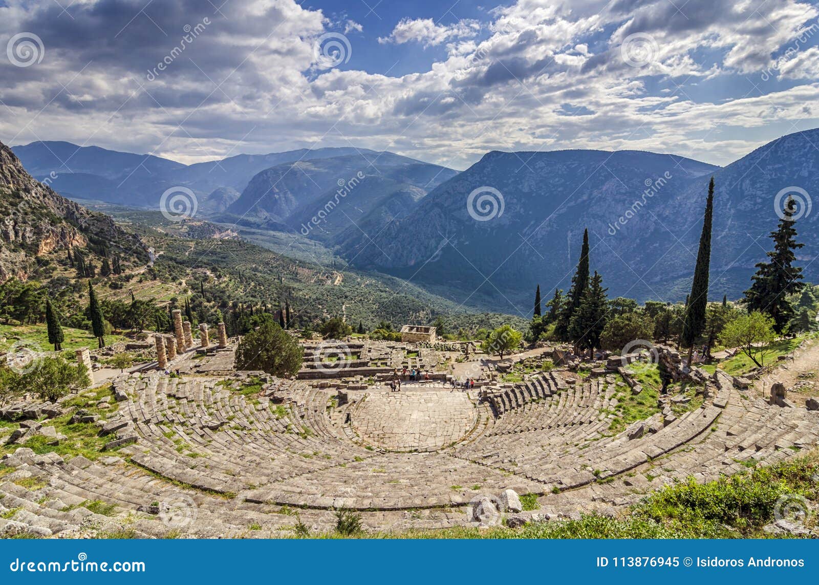 Delphi, Phocis / Greece. The `Treasure` Of The Athenians Was One Of The ...