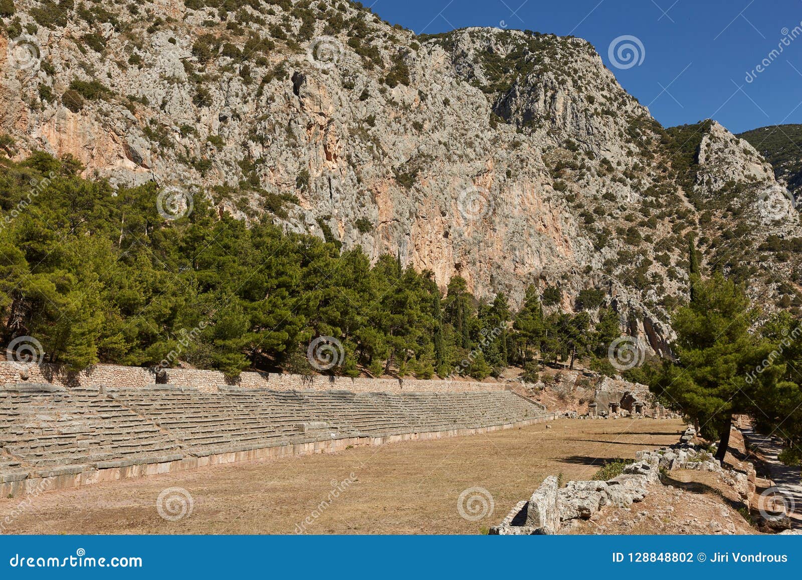 Delphi, Phocis / Greece. The `Treasure` Of The Athenians Was One Of The ...