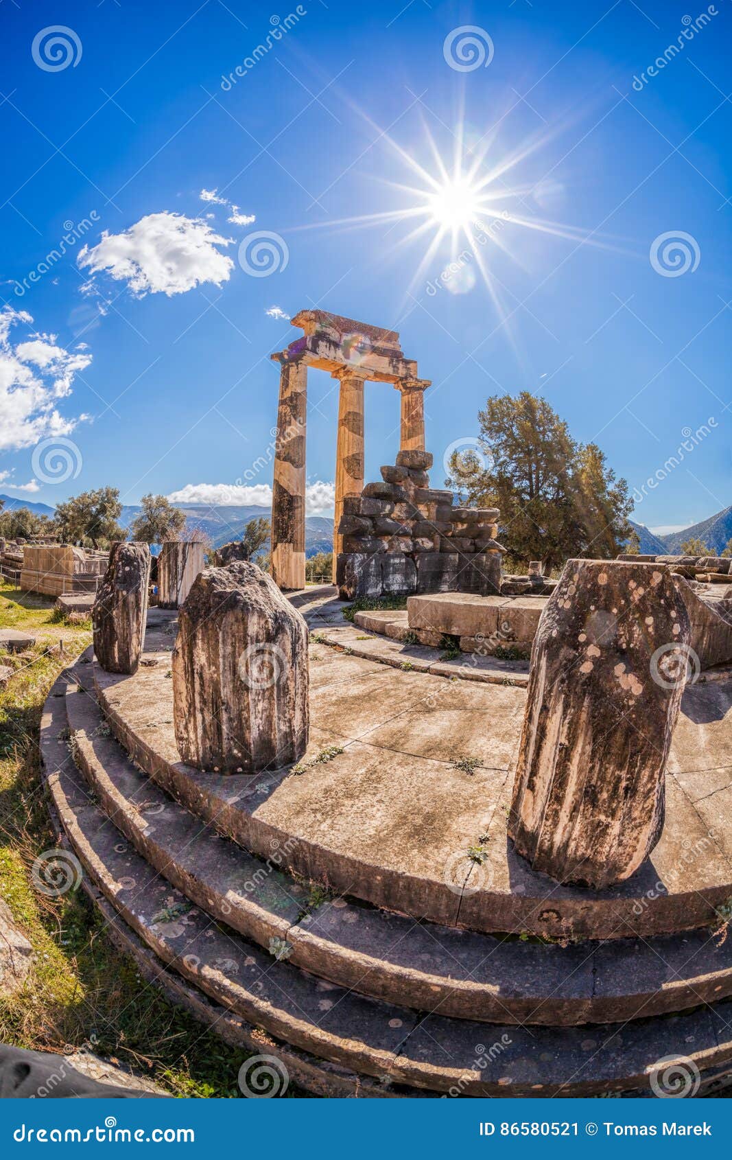 Delphi with Ruins of the Temple in Greece Stock Image - Image of delphi ...