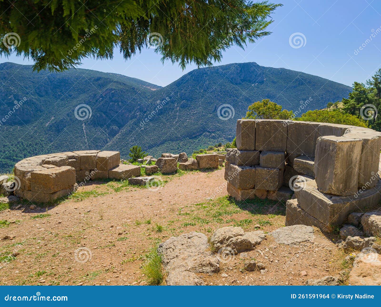 Ruins at Delphi stock photo. Image of temple, parnassus - 261591964