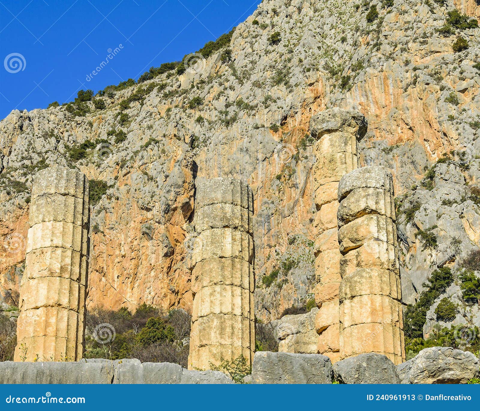 Delphi Sanctuary, Phocis, Greece Stock Image - Image of culture, greek ...