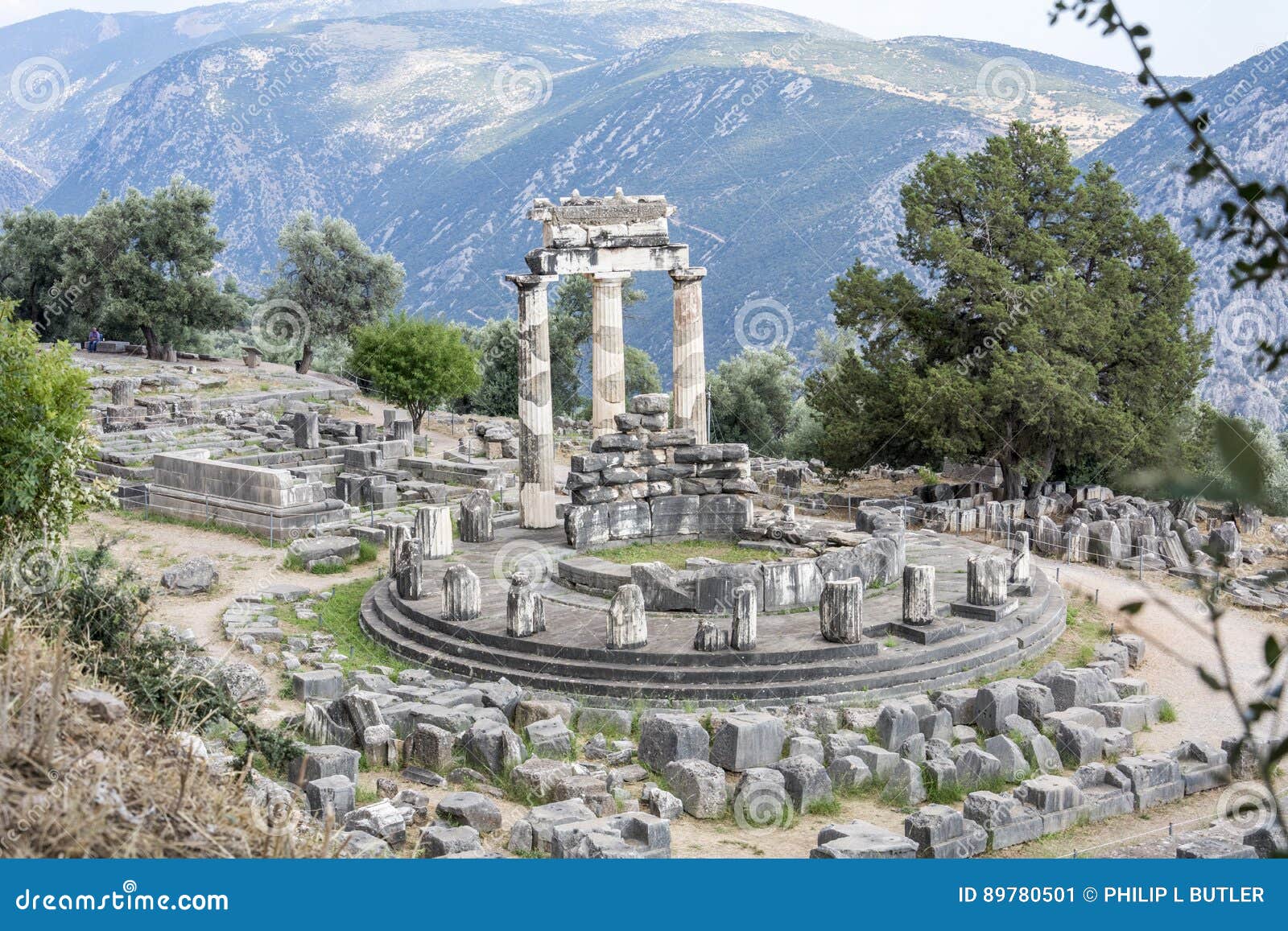 Delphi Tholos and Surroundings, Delphi Greece Stock Image - Image of ...