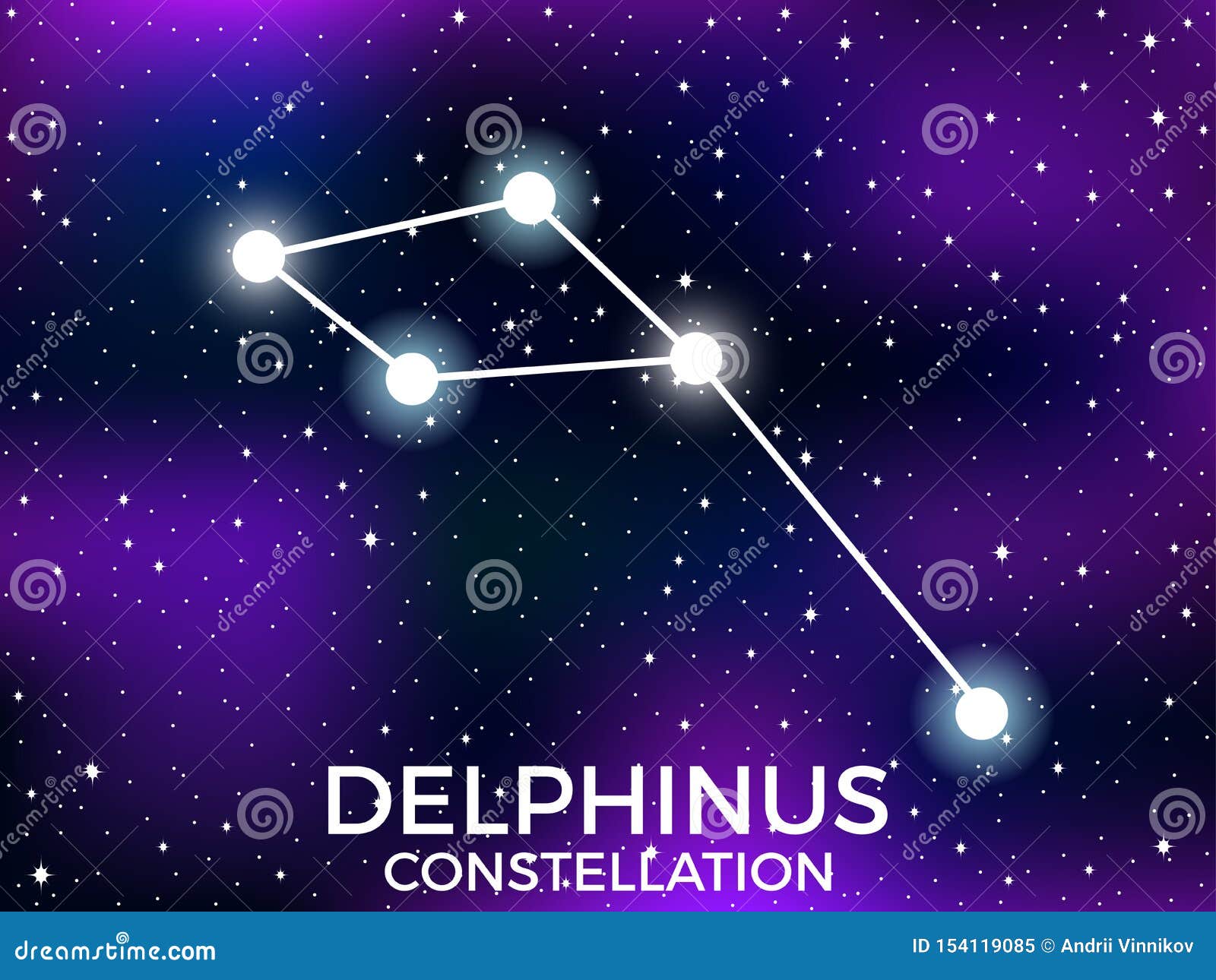 Delphinus Constellation. Starry Night Sky. Cluster of Stars and ...