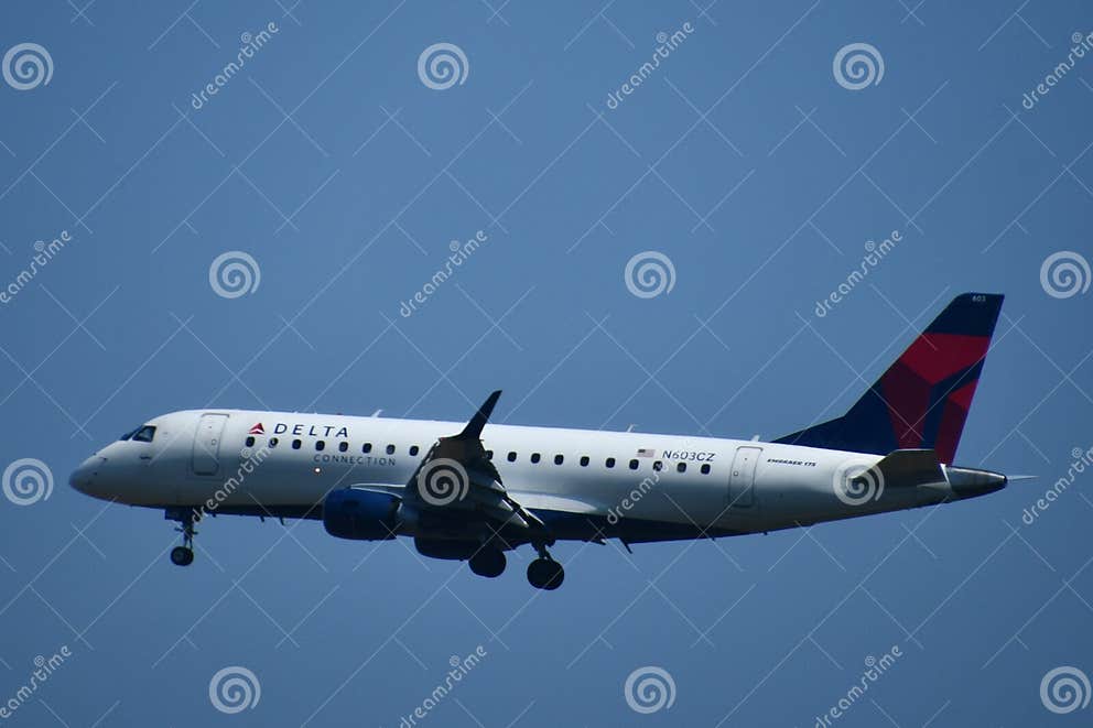 Delta Airlines Plane in the Sky Editorial Image - Image of national ...