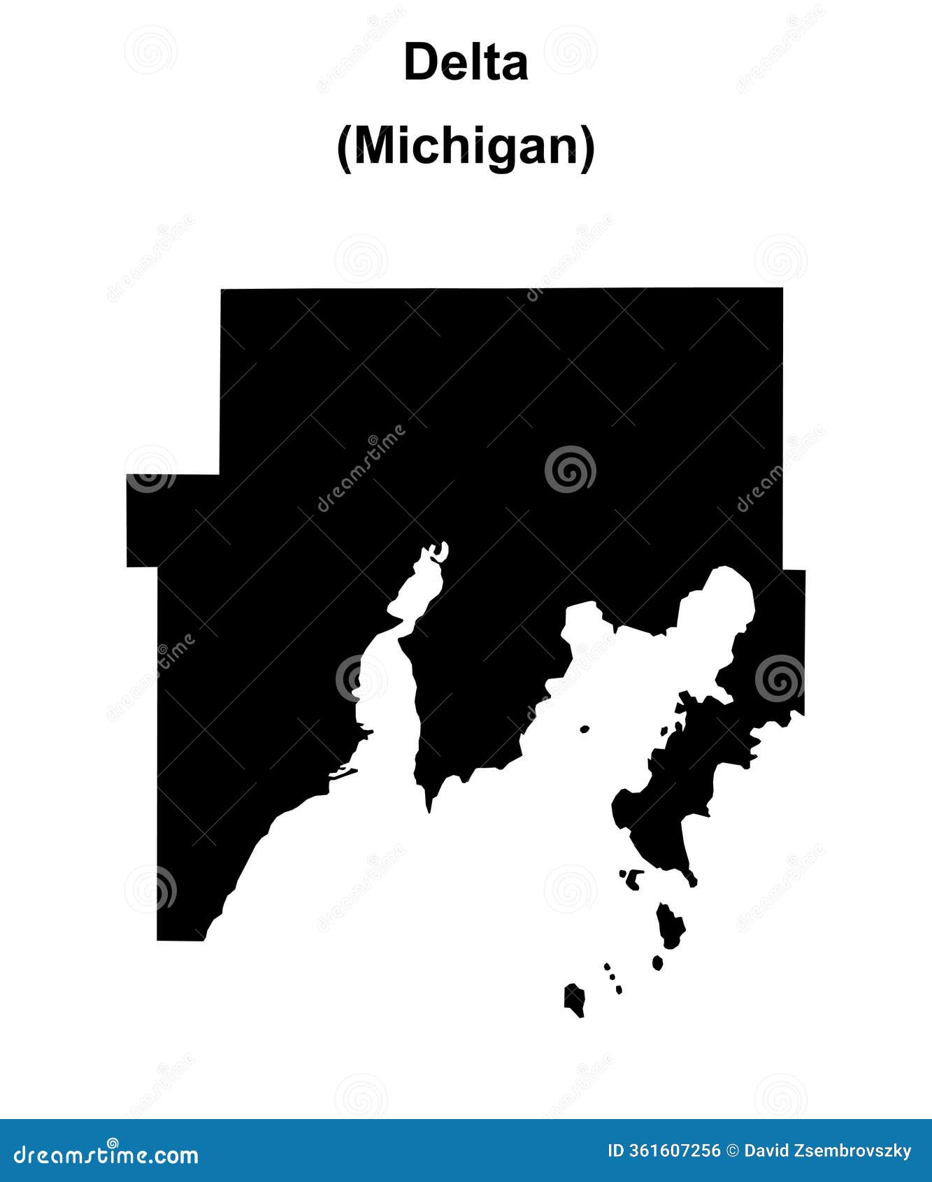 Delta Outline Map Cartoon Vector | CartoonDealer.com #361791145