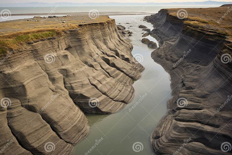 Delta Formation in Progress at River Mouth Stock Photo - Image of ...