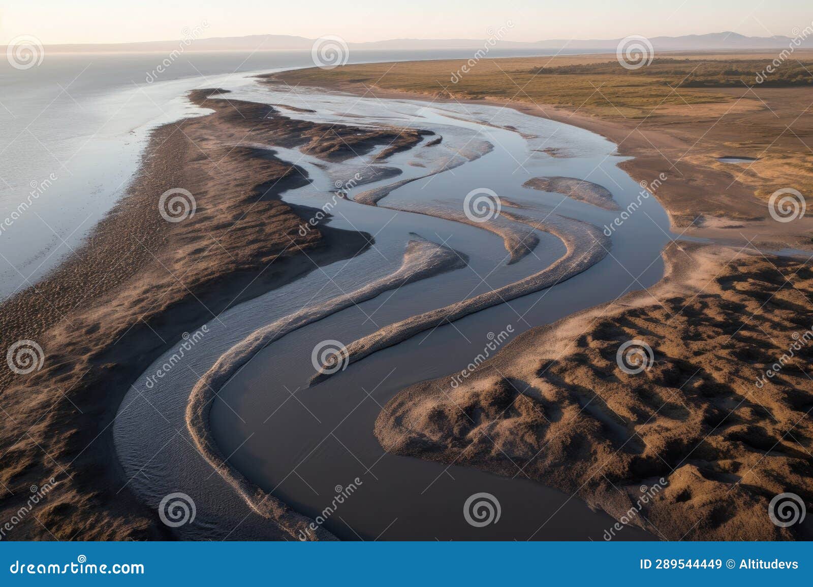 Delta Formation in Progress at River Mouth Stock Image - Image of ...