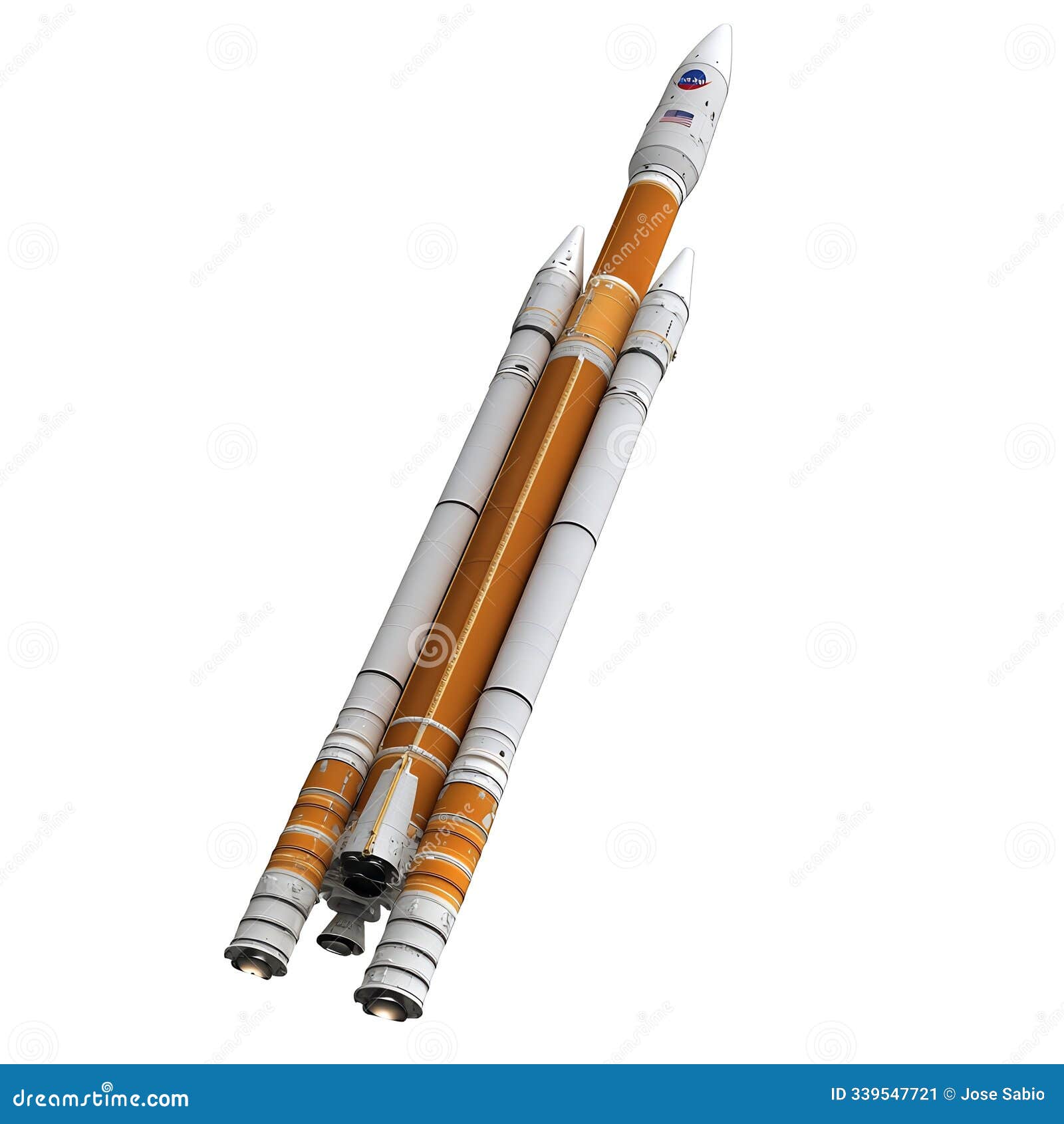 A Delta IV Heavy Rocket only with No Background Stock Illustration ...