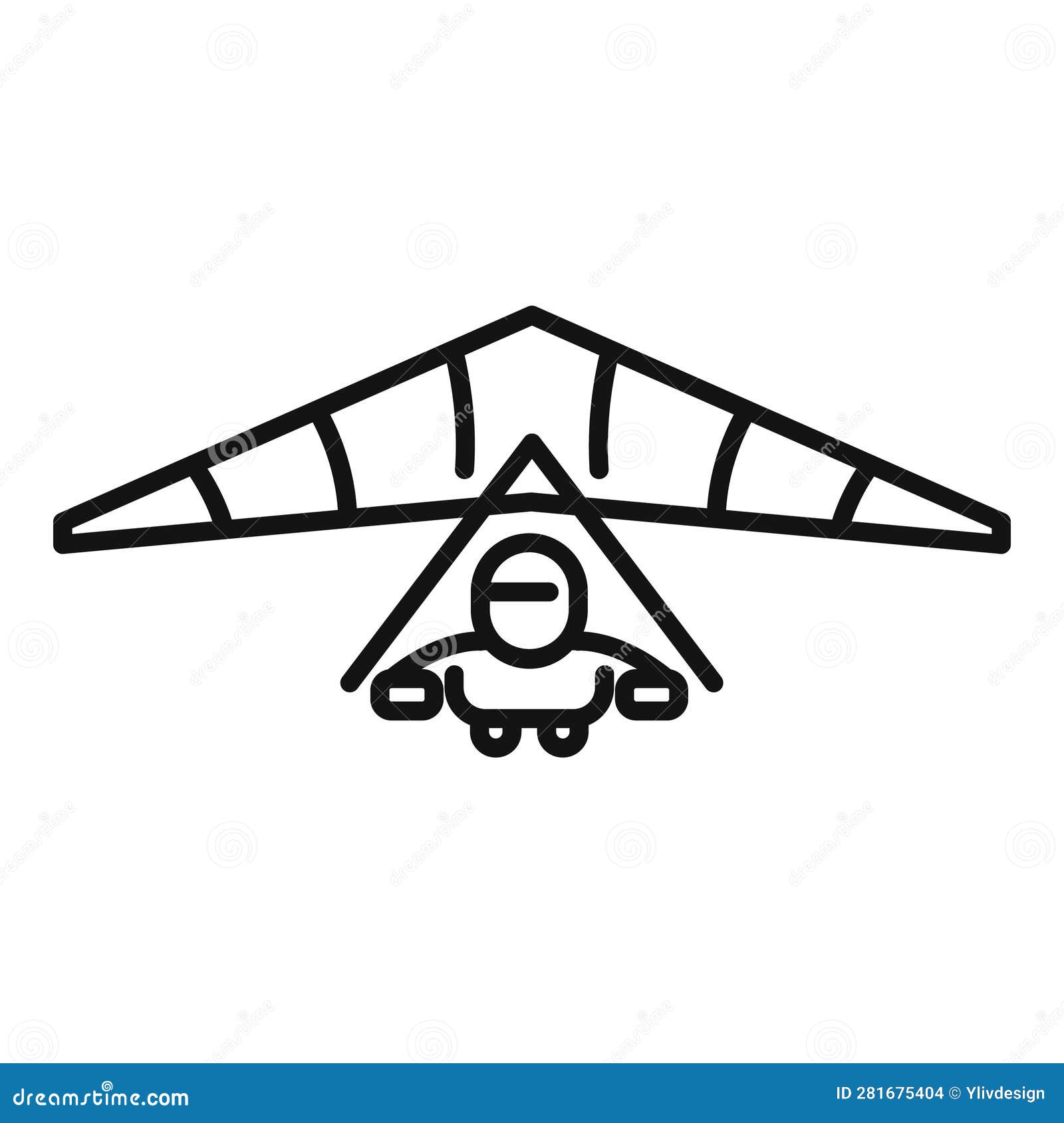 Delta Nature Icon Outline Vector. Hang Gliding Stock Illustration ...
