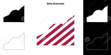 Delta outline map stock vector. Illustration of blank - 323856435