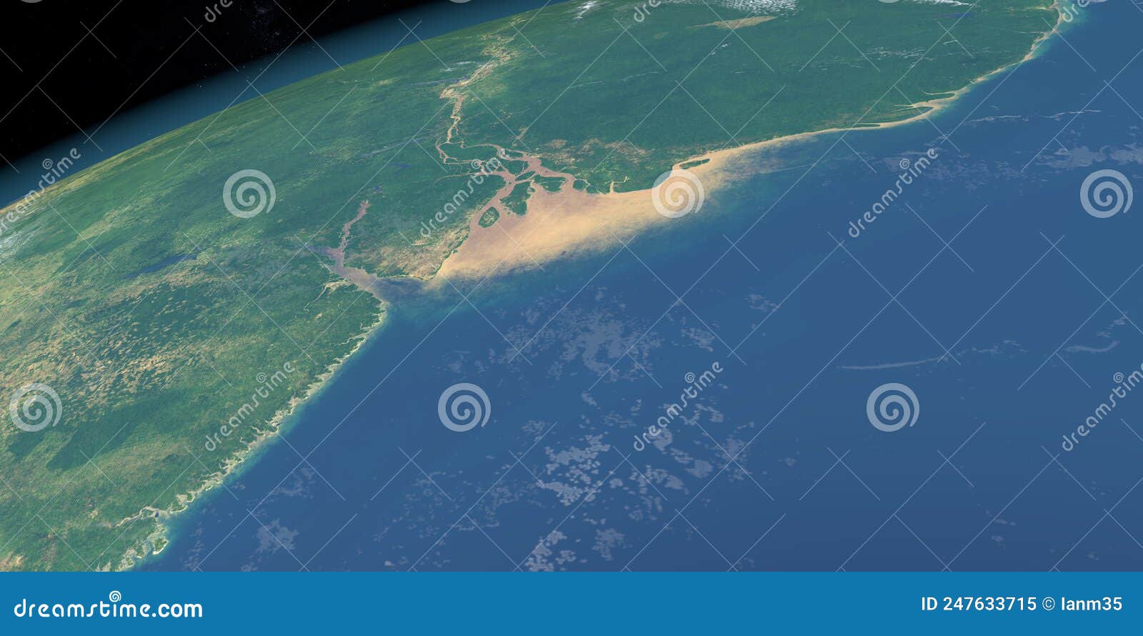 Delta of Amazon River in Earth Planet from Space Outer Stock ...