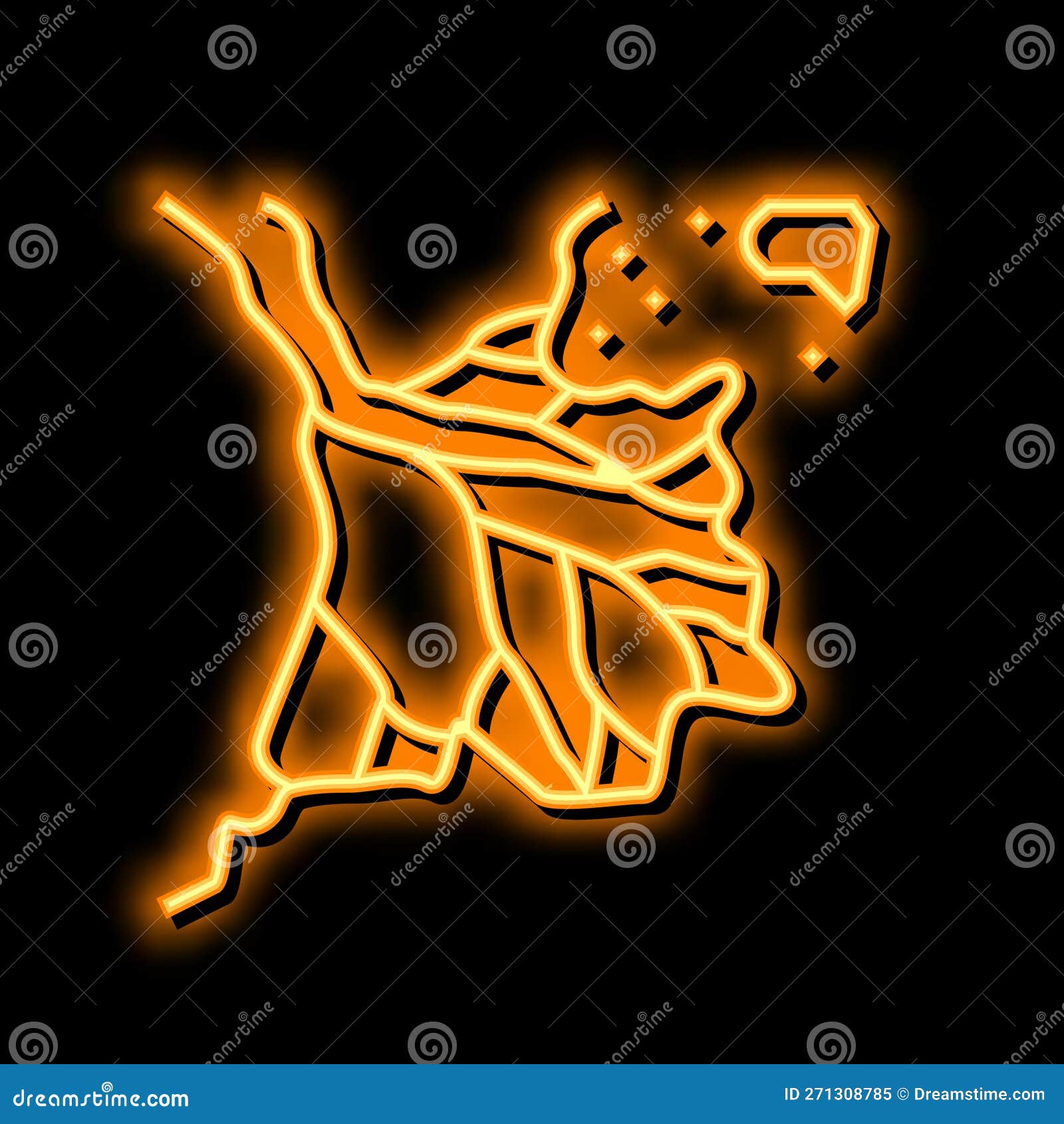 Delta River Neon Glow Icon Illustration Stock Vector - Illustration of ...