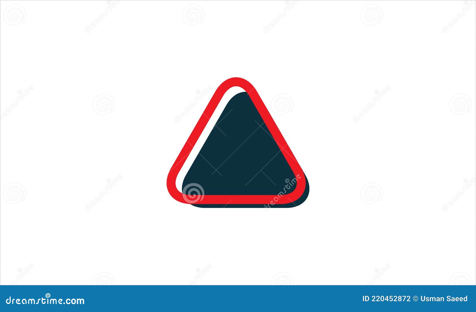 Delta Shape Icon Logo with Red Outline Illustration Stock Vector ...