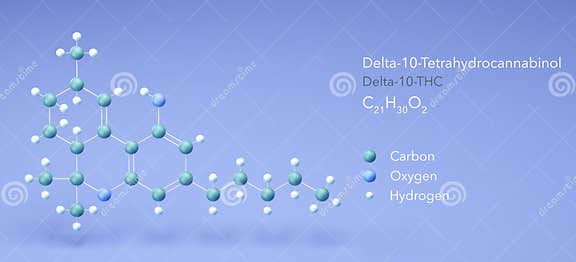 Delta-10-tetrahydrocannabinol Molecule, Molecular Structures, Delta-10 ...