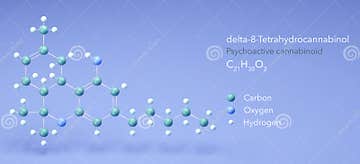 Delta-8-Tetrahydrocannabinol Molecule, Molecular Structures, Delta-8 ...