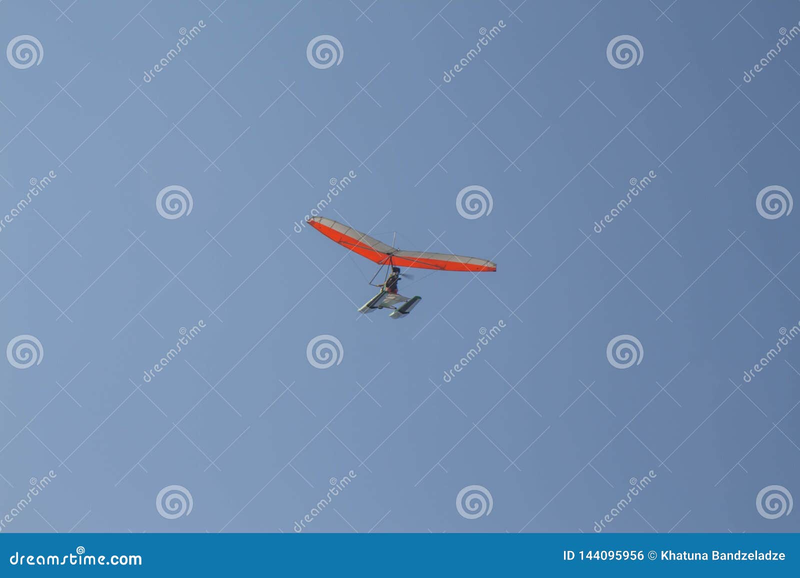 Delta Wing with Engine Flies by the Blue Sky Stock Photo - Image of ...