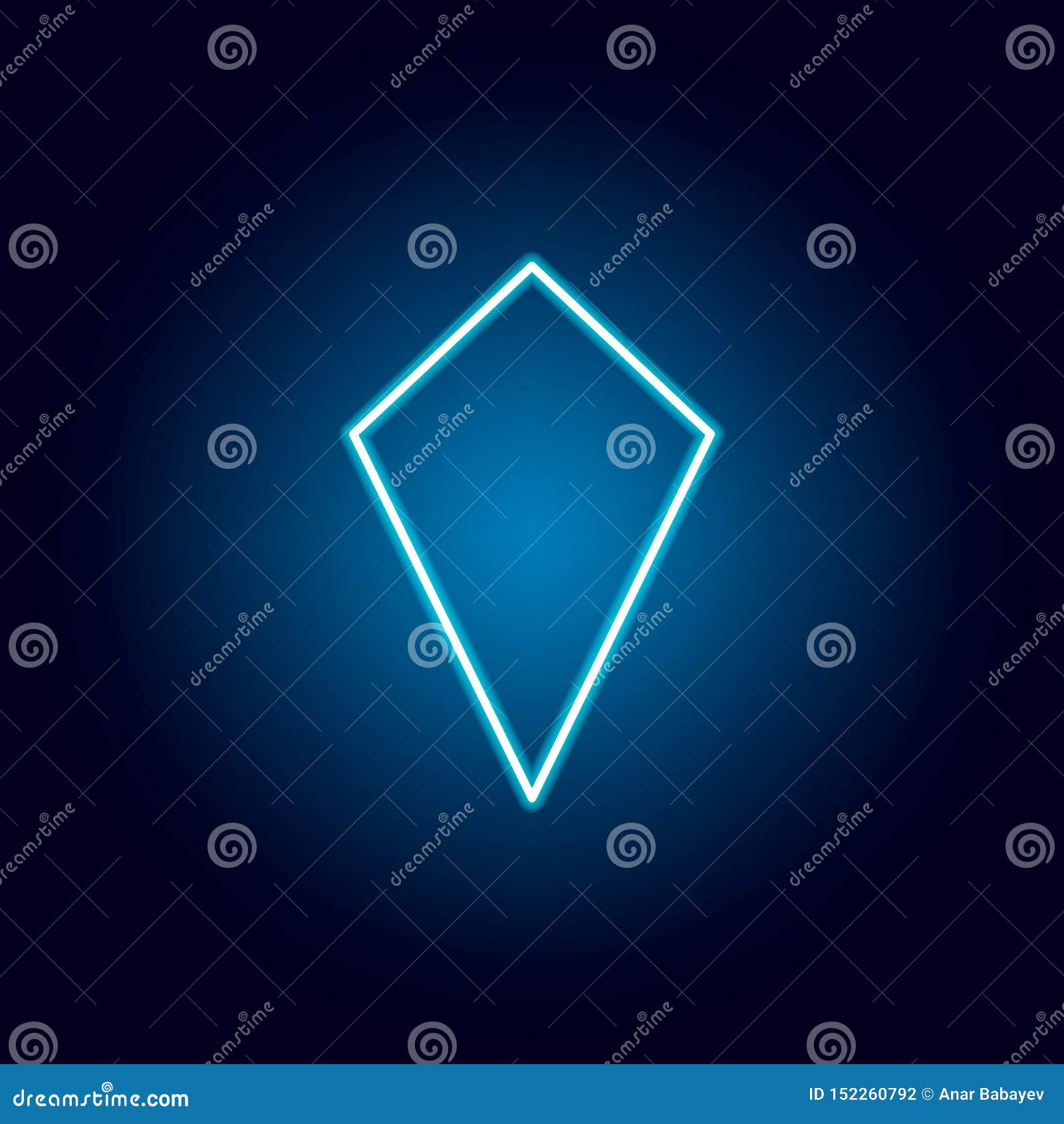Deltoid Icon in Neon Style. Geometric Figure Element for Mobile Concept ...