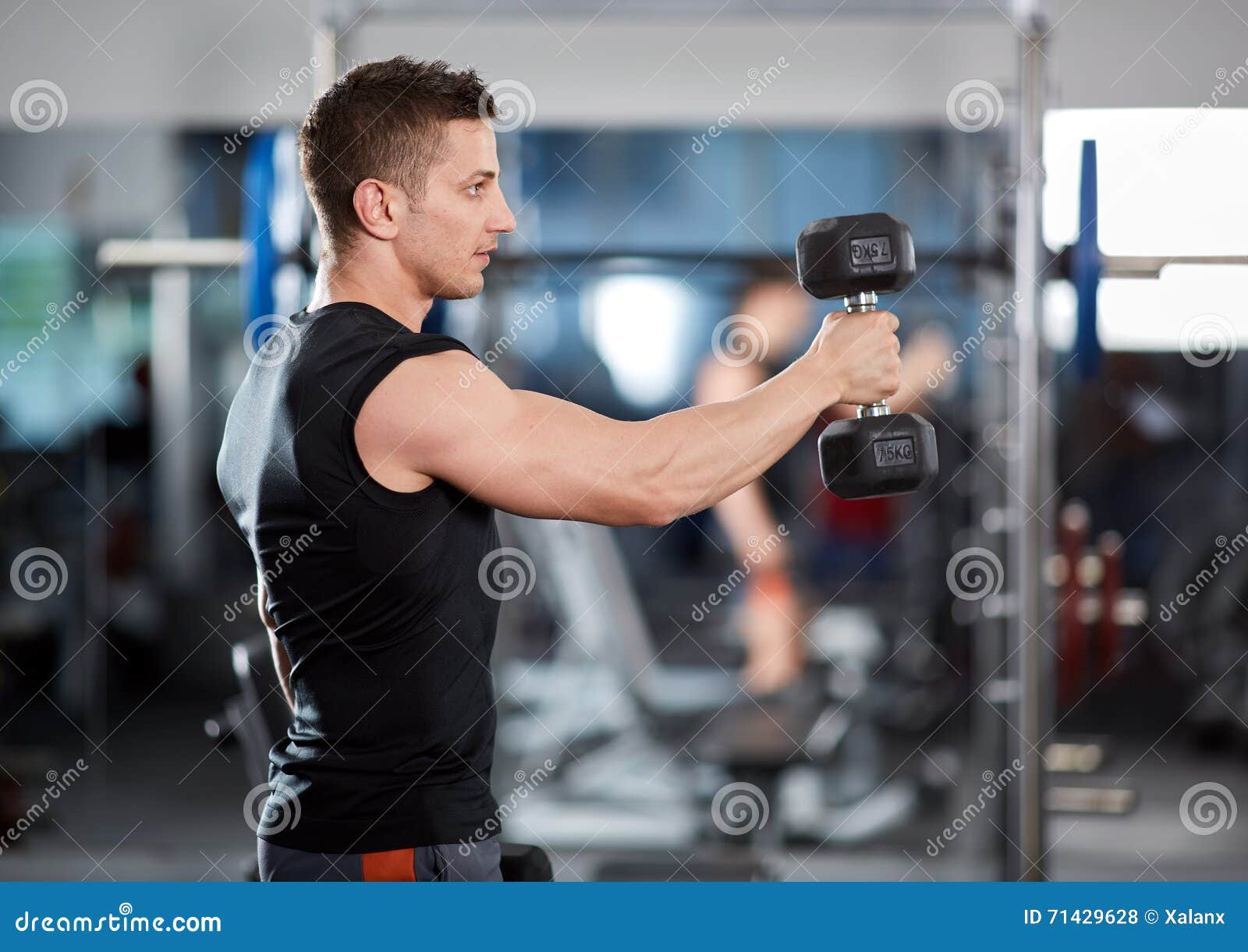 Delts Workout with Dumbbells Stock Photo - Image of male, fitness: 71429628