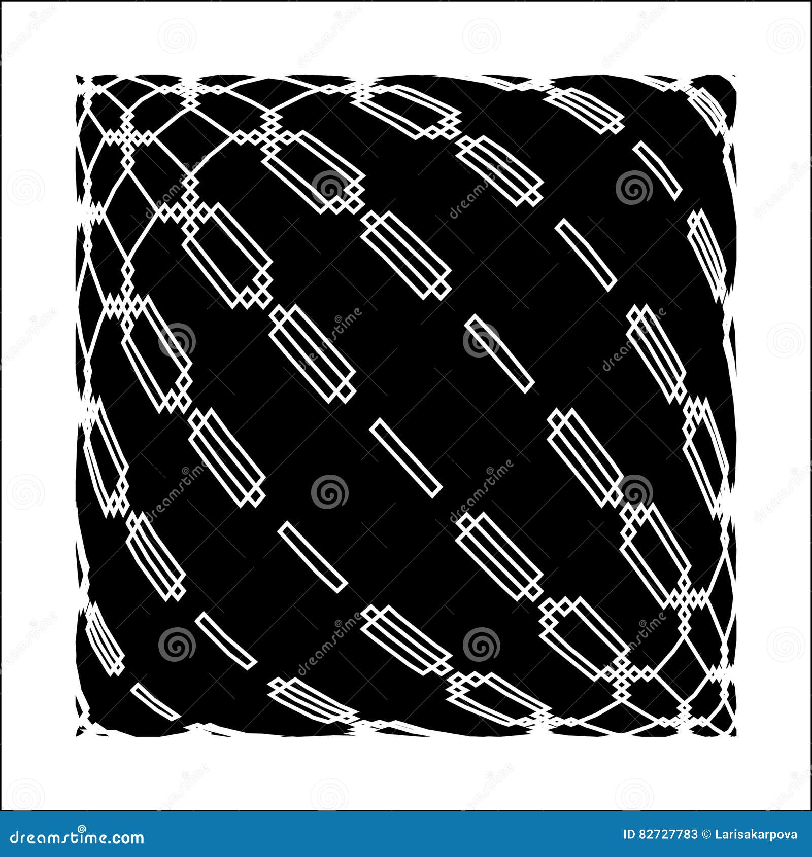 Delusional Abstract Pattern in Black and White. Stock Illustration ...