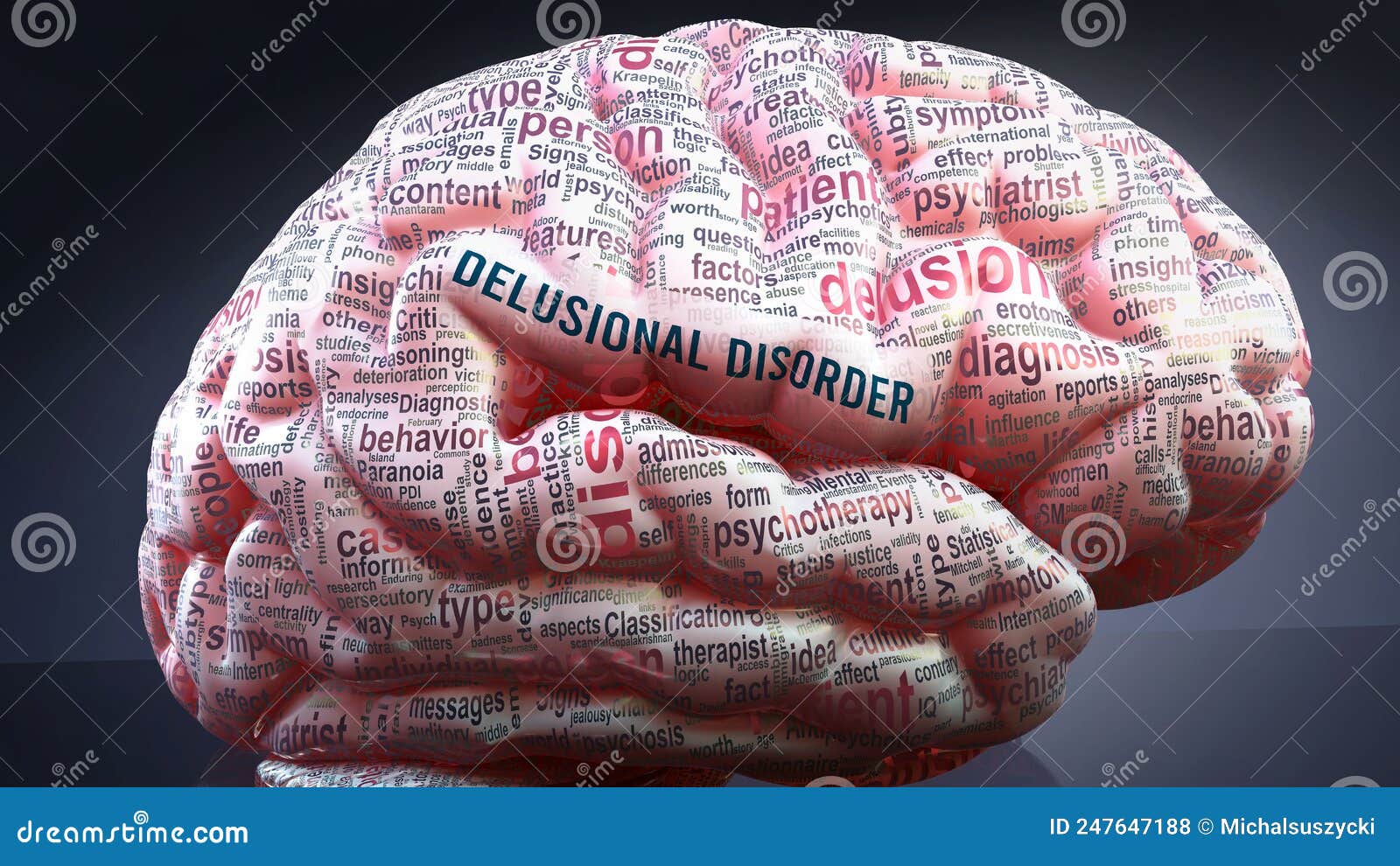 Delusional Disorder and a Human Brain Stock Illustration - Illustration ...