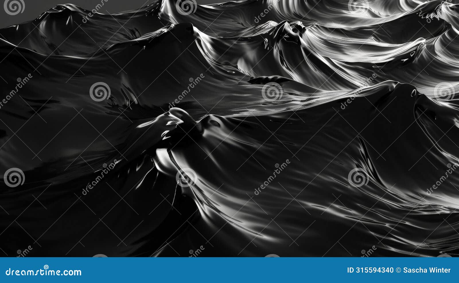 Voided Monochrome: Abstract 3D Waves Stock Photo - Image of digital ...