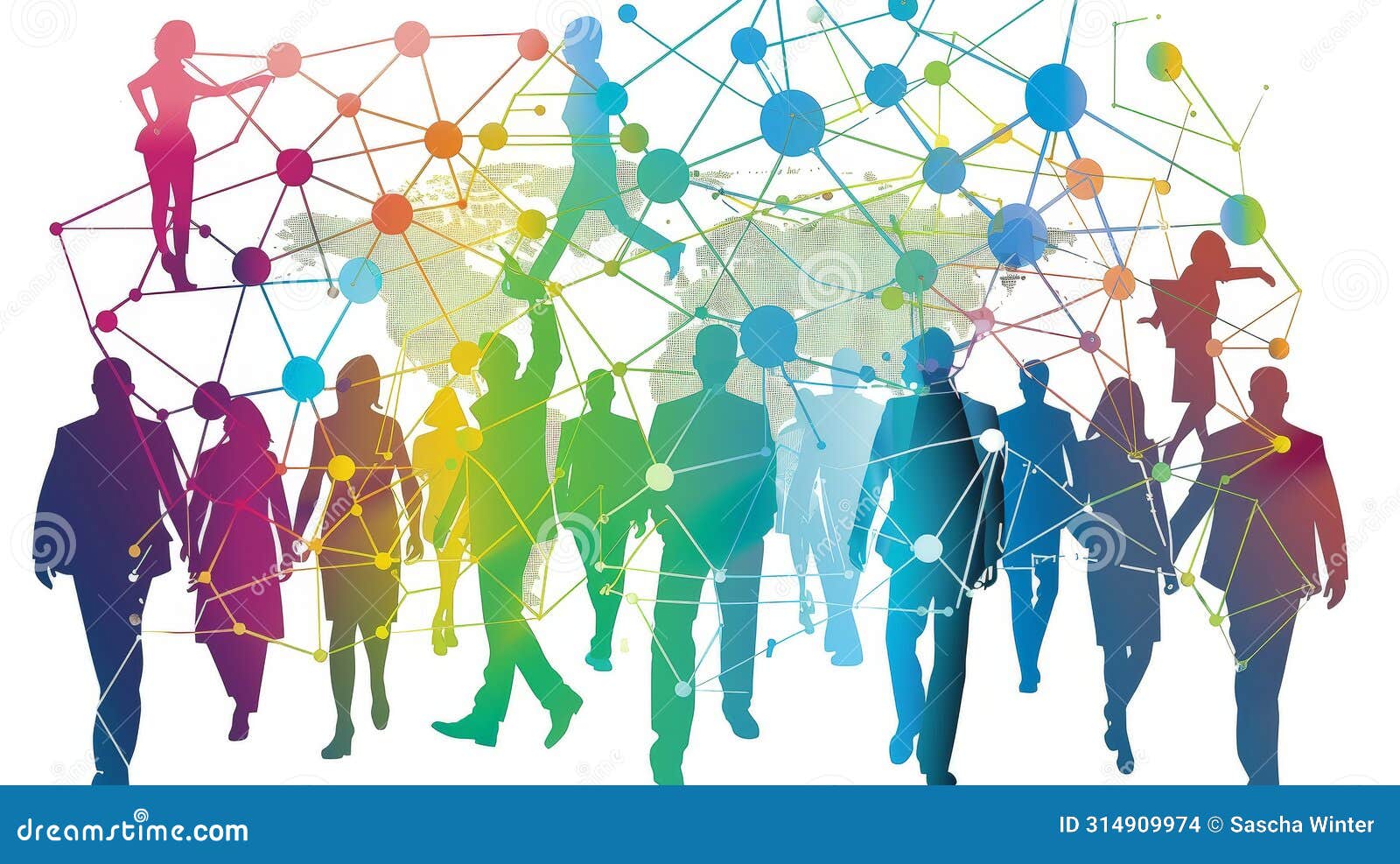 Connectivity: the Interconnected Web of Humanity Stock Photo - Image of ...