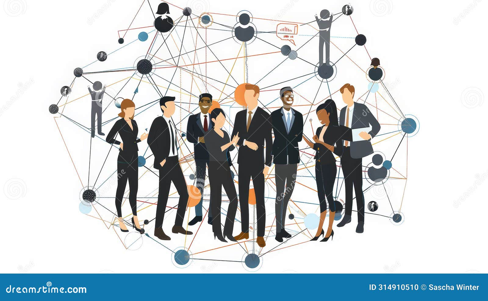 Connectivity: the Interconnected Web of Humanity Stock Photo - Image of ...
