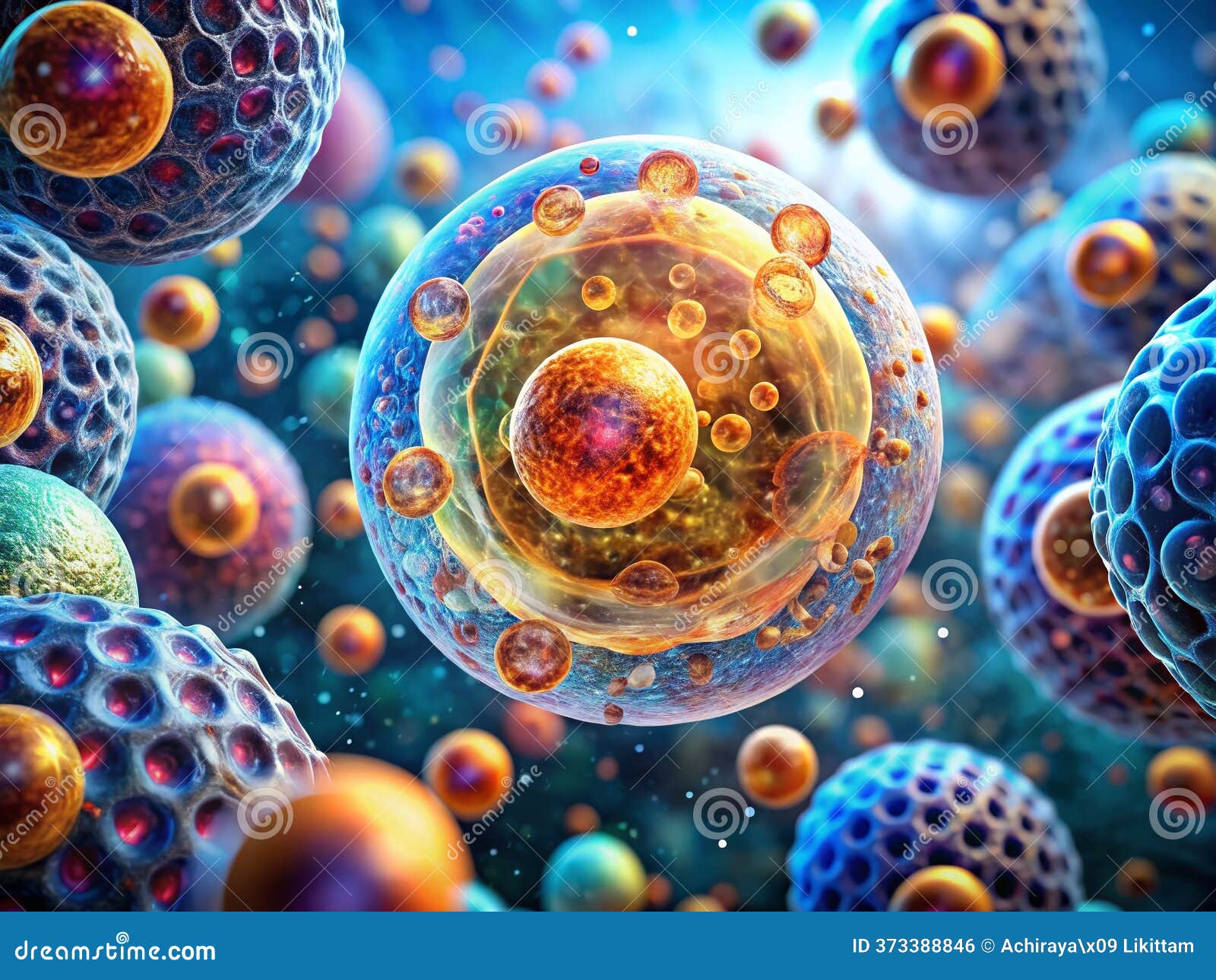 Illustration Cellular Aging Process. Oxidative Stress Levels Contrast ...