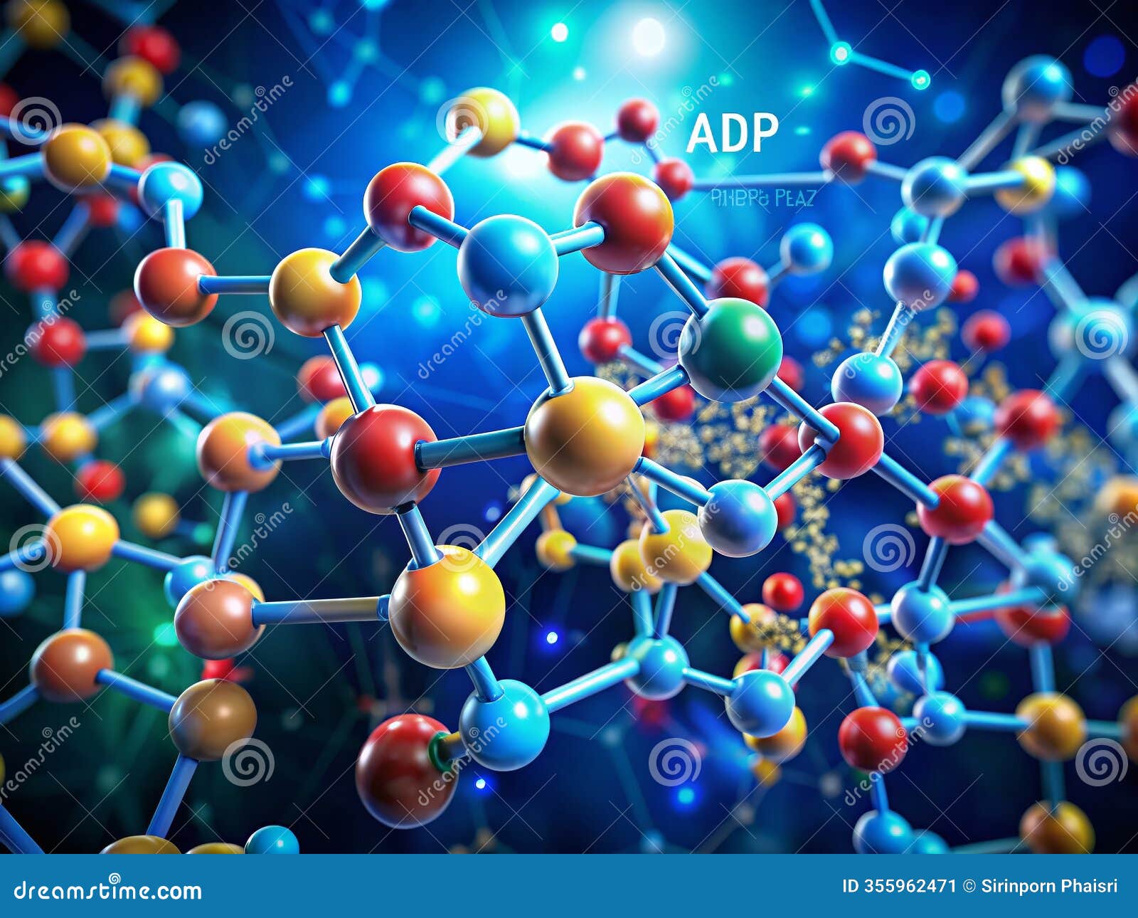 Adenosine Diphosphate Or ADP Molecule. Plays Essential Role In Energy ...