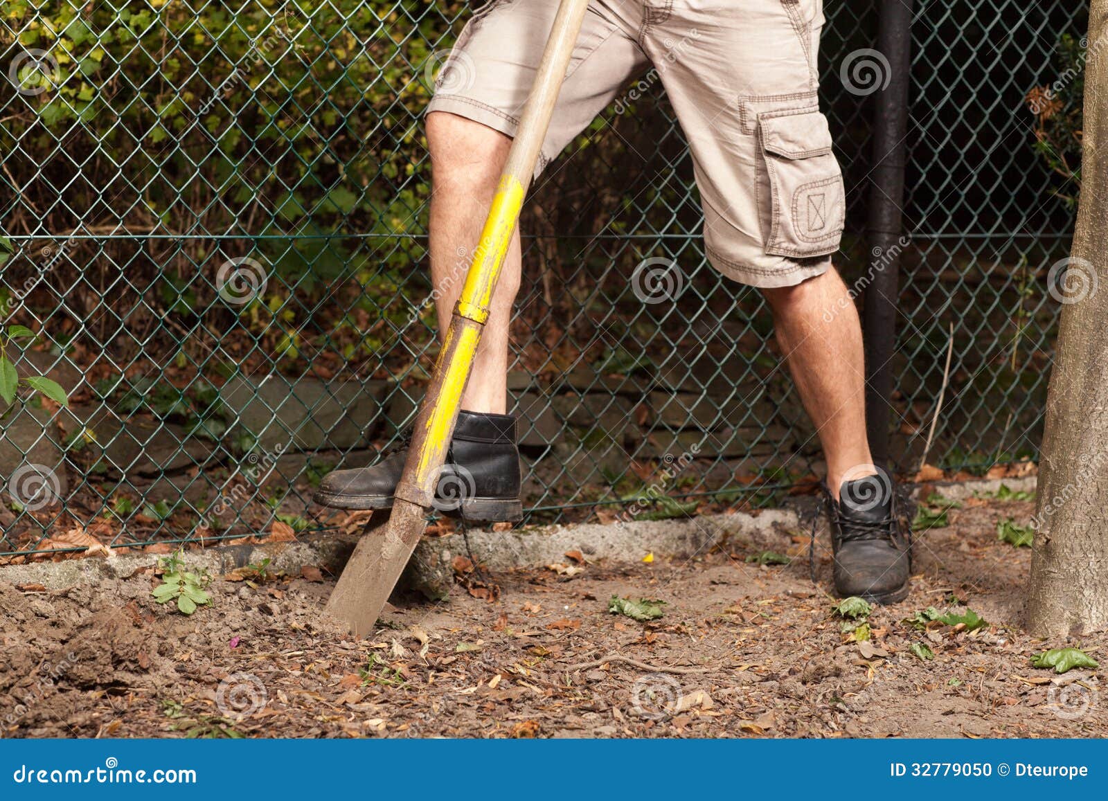 Delve of spade stock photo. Image of organic, muddy, fence - 32779050