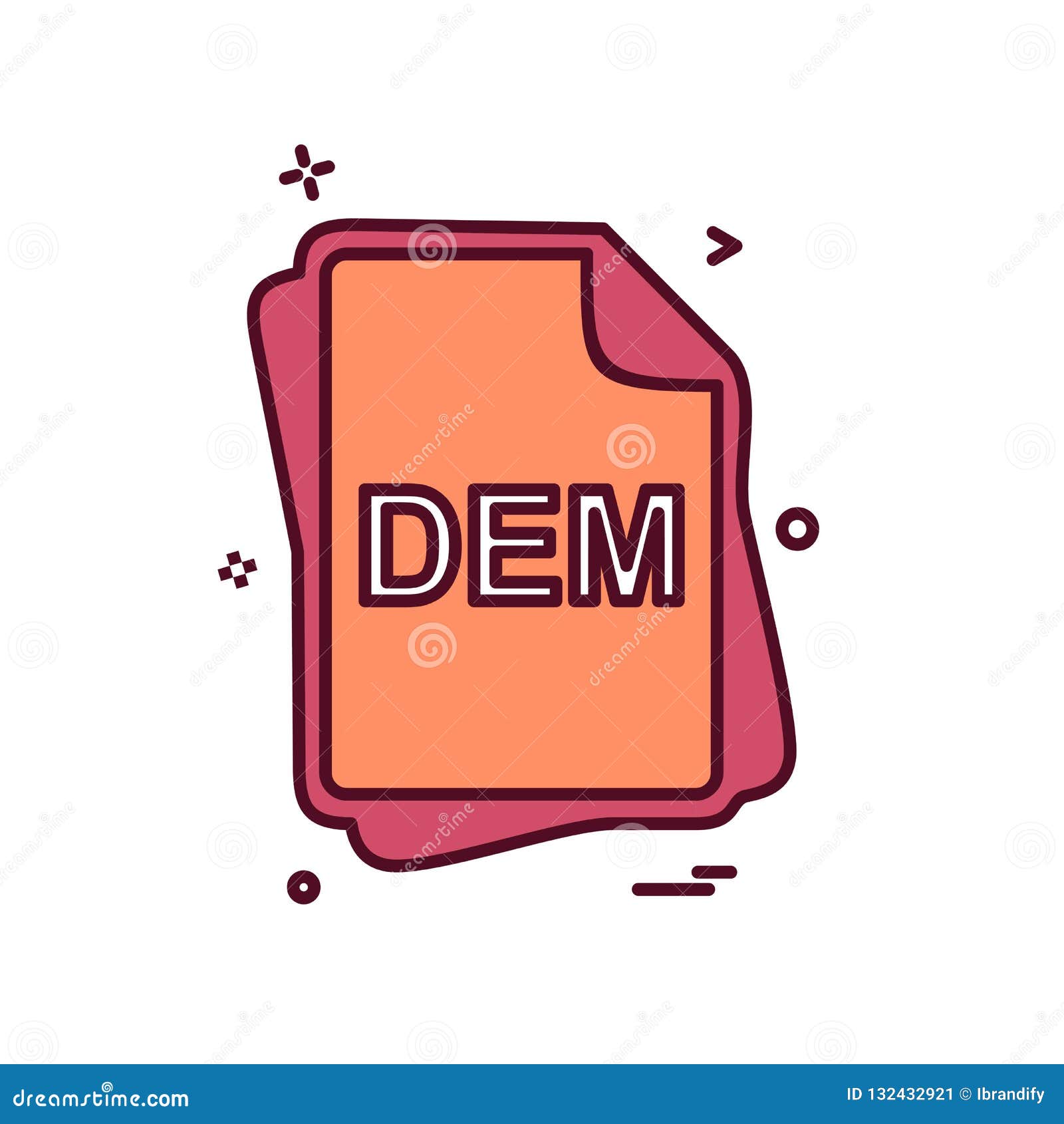 DEM File Type Icon Design Vector Stock Vector - Illustration of sheet ...