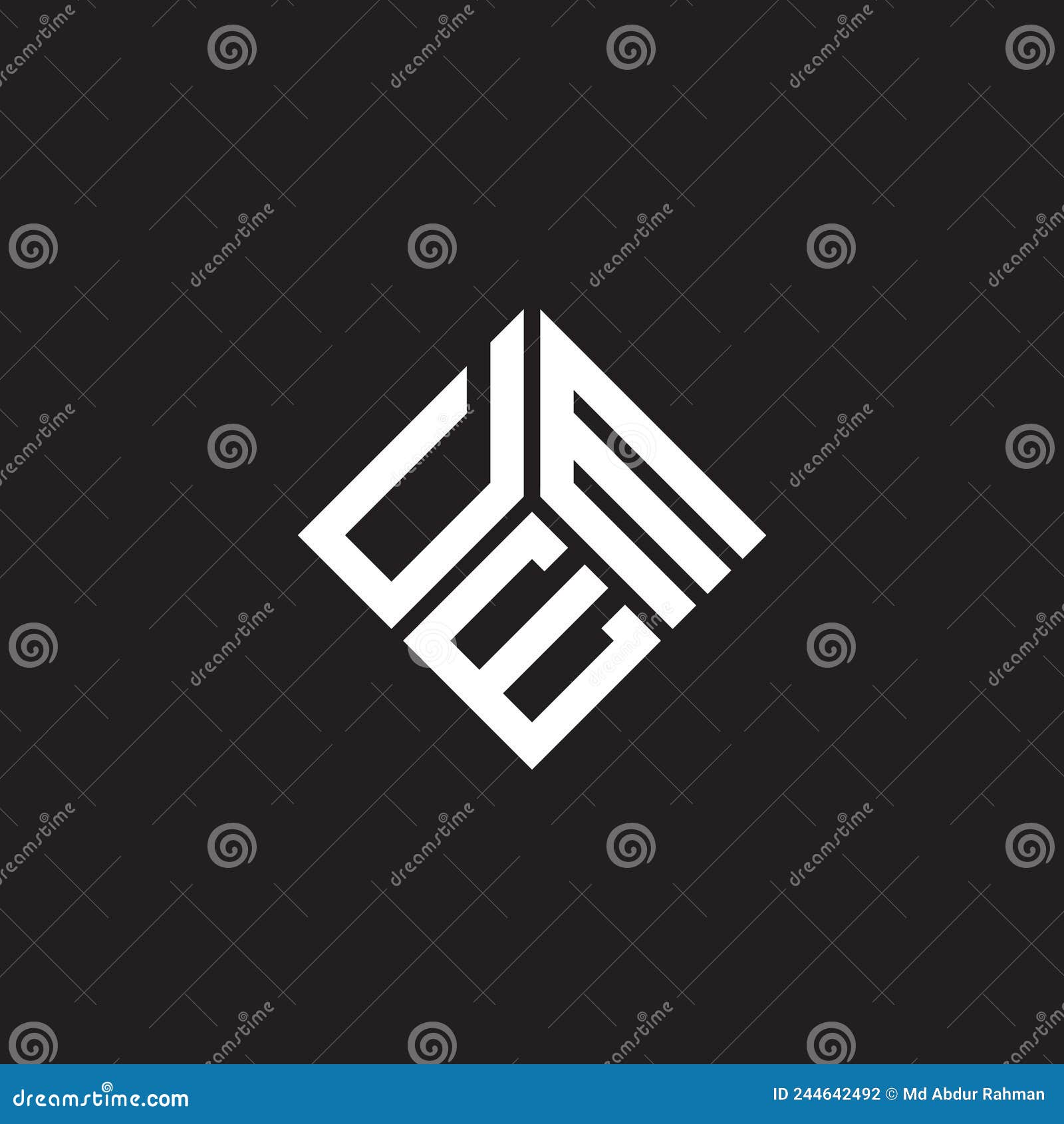 DEM Letter Logo Design On Black Background. DEM Creative Initials ...