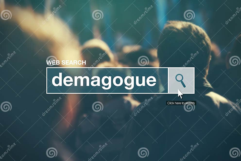 Demagogue - Web Search Bar Glossary Term Stock Photo - Image of ...