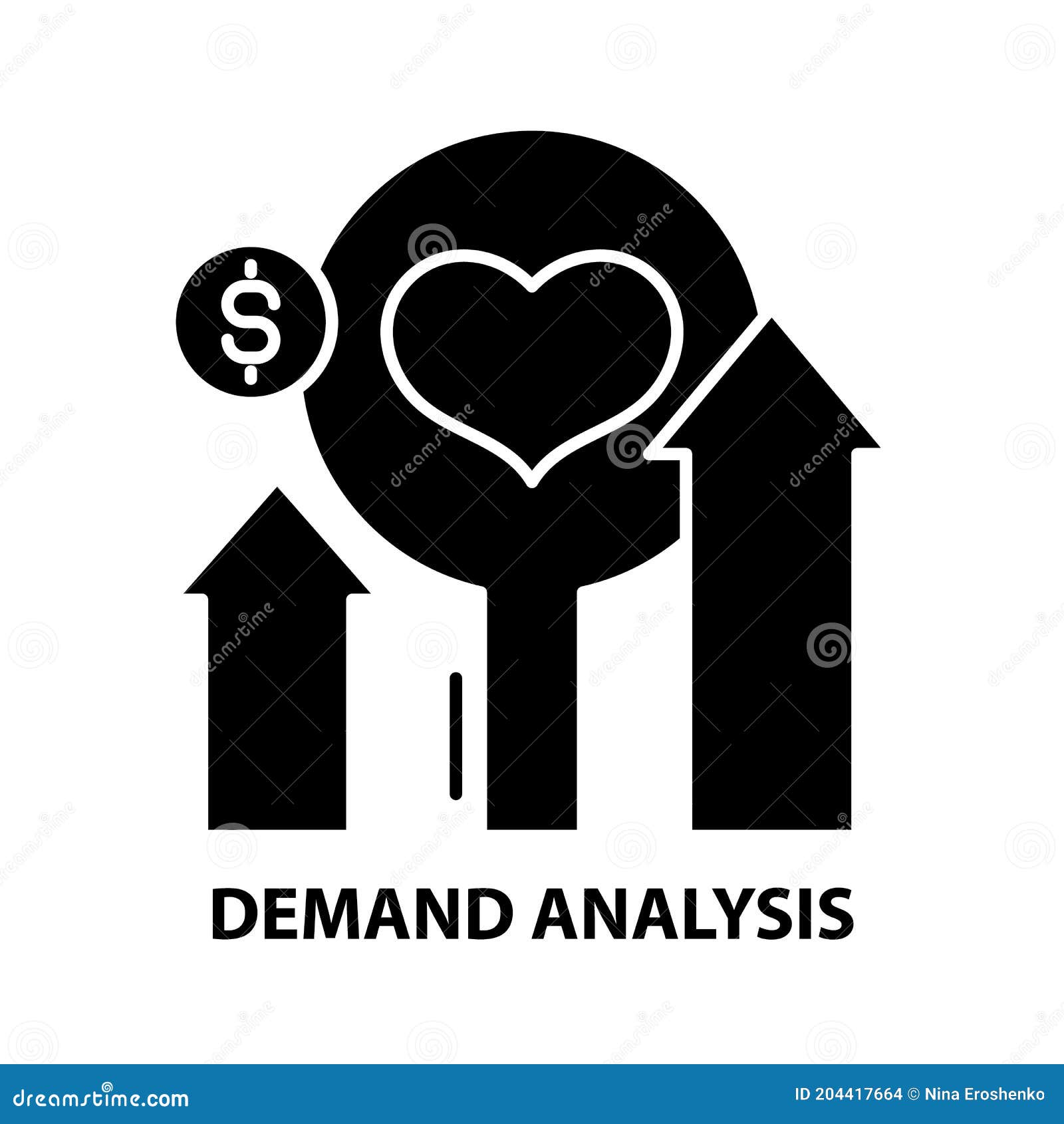 Demand Analysis Icon, Black Vector Sign with Editable Strokes, Concept ...