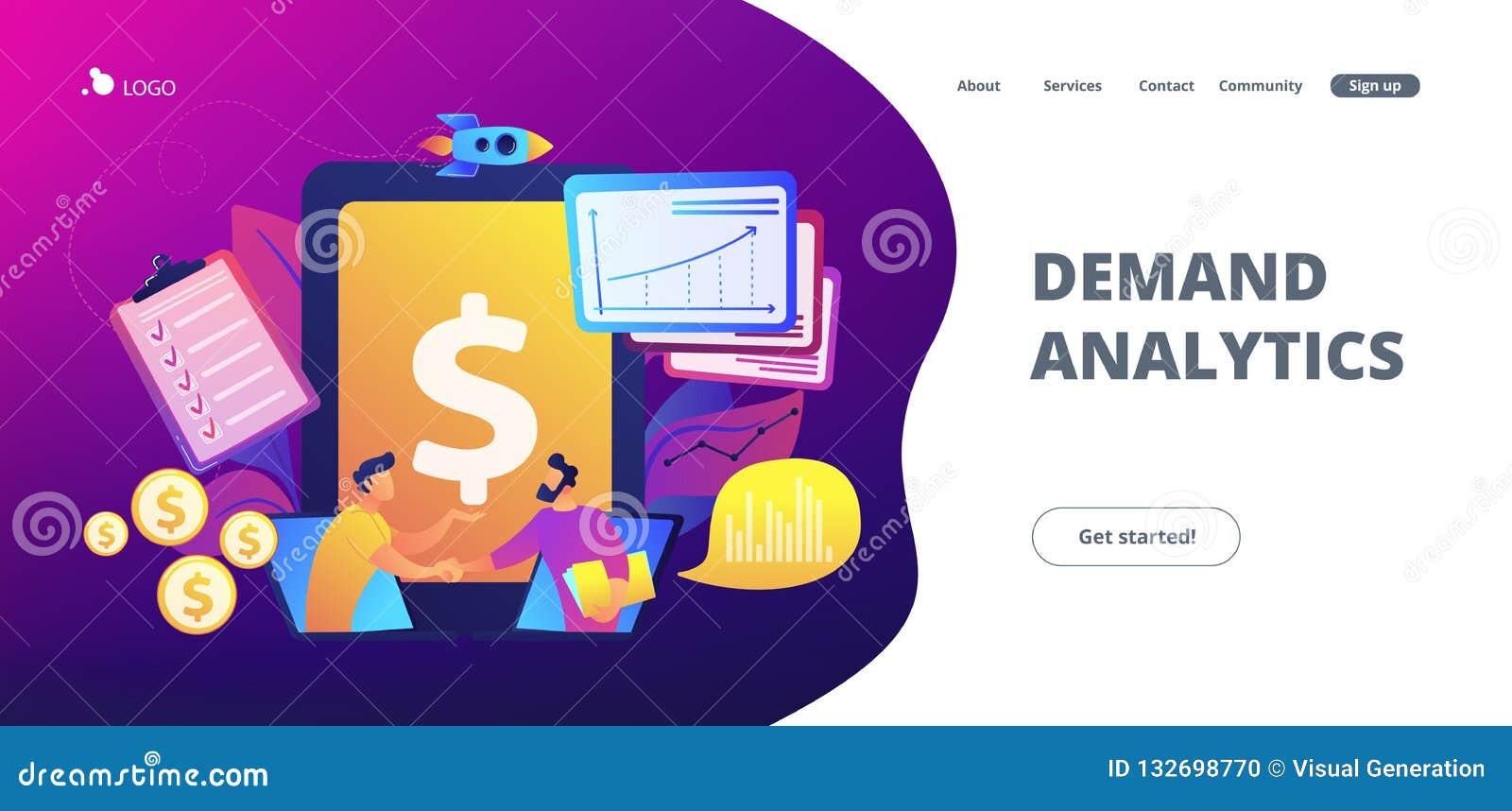 Demand Planning Concept Landing Page. Stock Vector - Illustration of ...