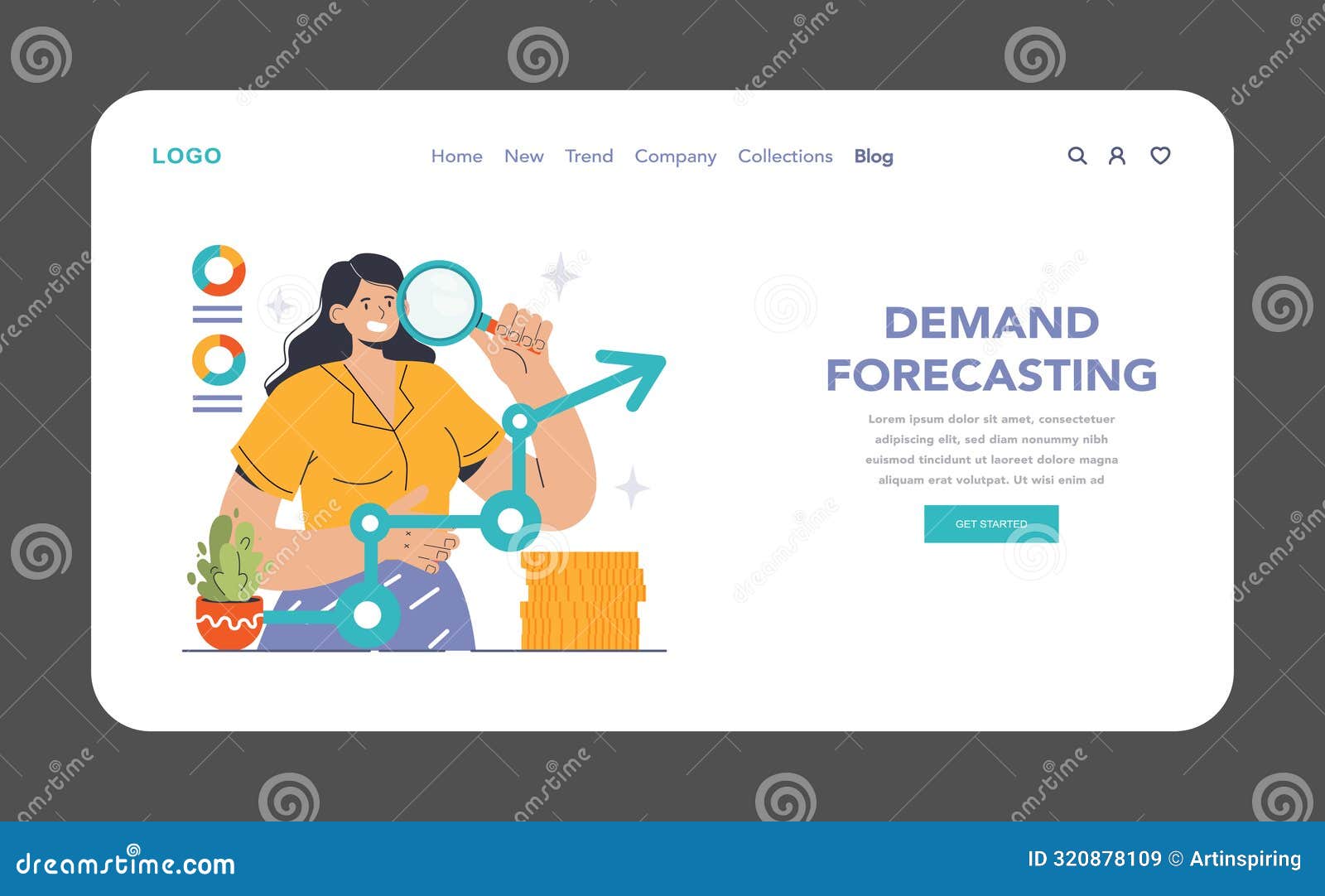 Demand Forecasting Concept. Flat Vector Stock Vector - Illustration of resource, management ...