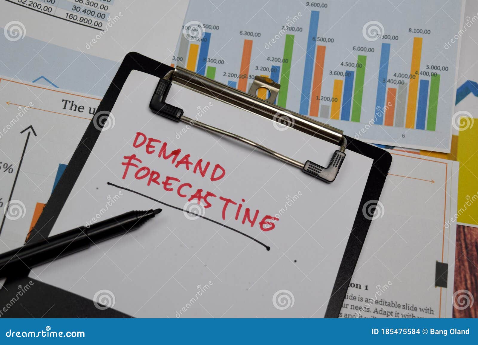 DEMAND FORECASTING, Text On White Paper On A White Background Royalty ...