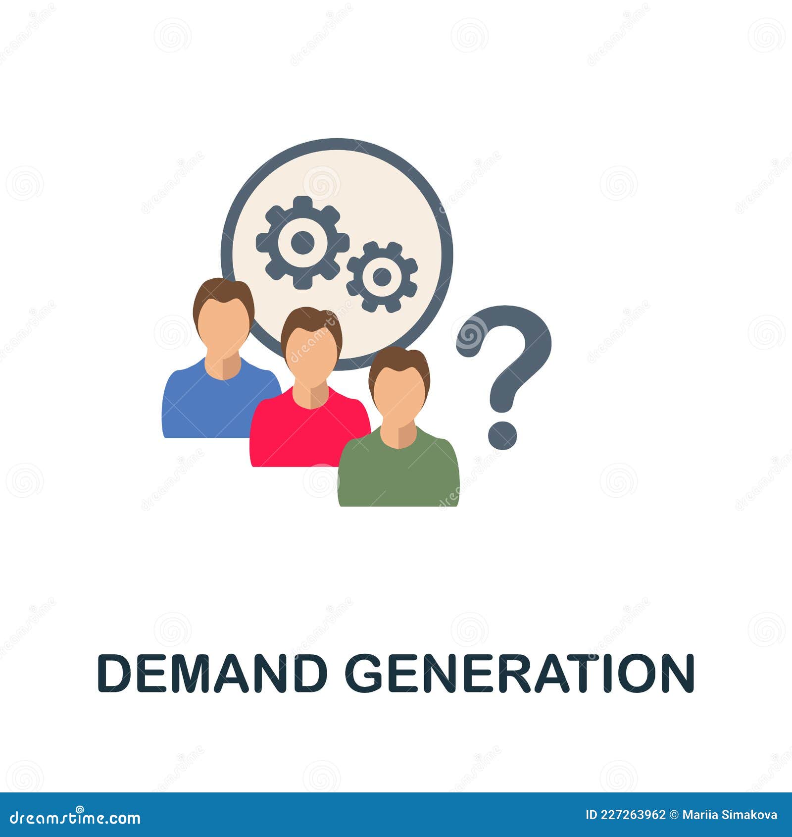 Demand Generation Flat Icon. Colored Sign from Customer Management ...