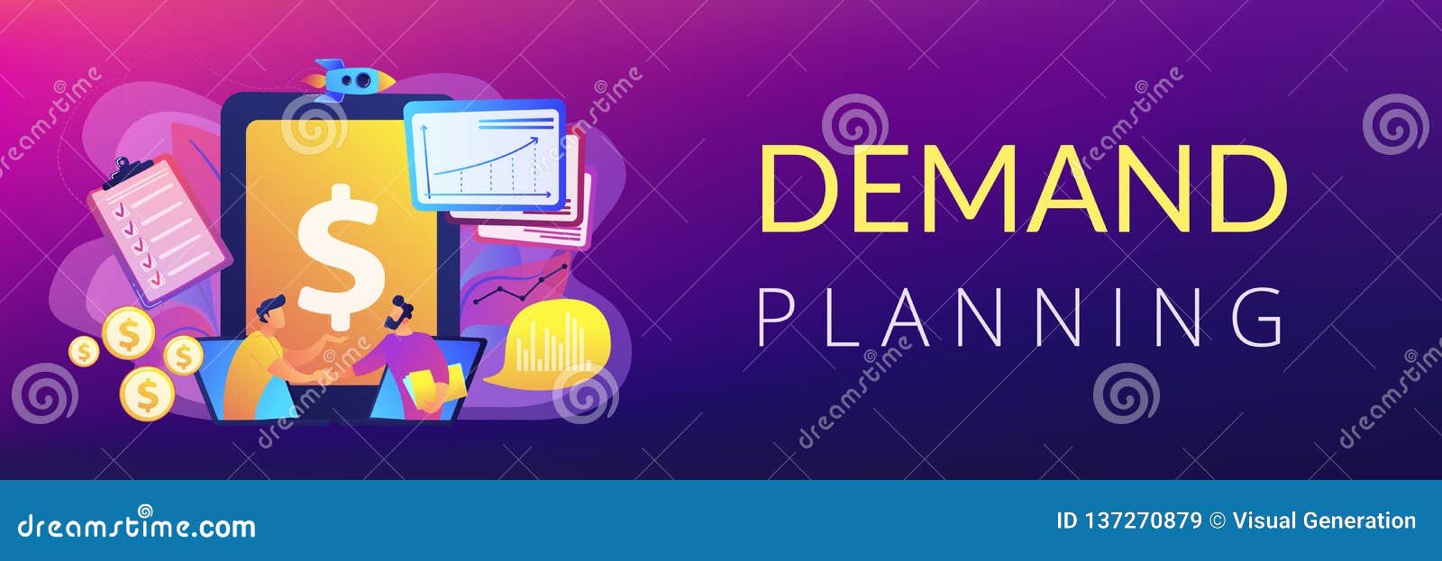Demand Planning Concept Banner Header. Stock Vector - Illustration of ...