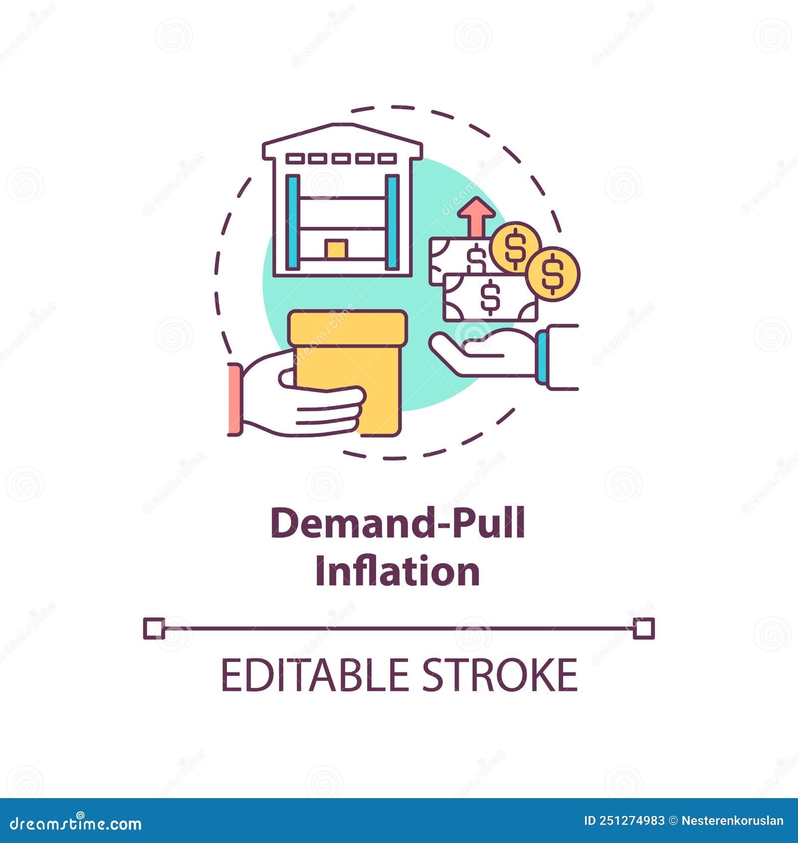 Demand-pull Inflation Linear Icon. Modern Outline Demand-pull In Vector ... Demand-pull Inflation Linear Icon. Modern Outline Demand-pull In Vector ...
