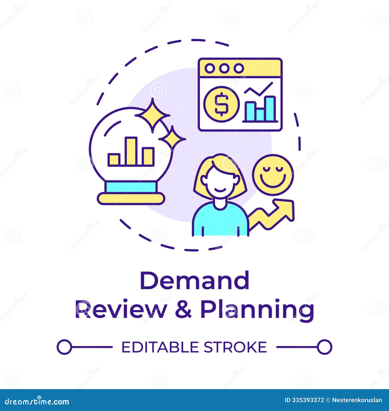 Demand Review and Planning Multi Color Concept Icon Stock Illustration ...