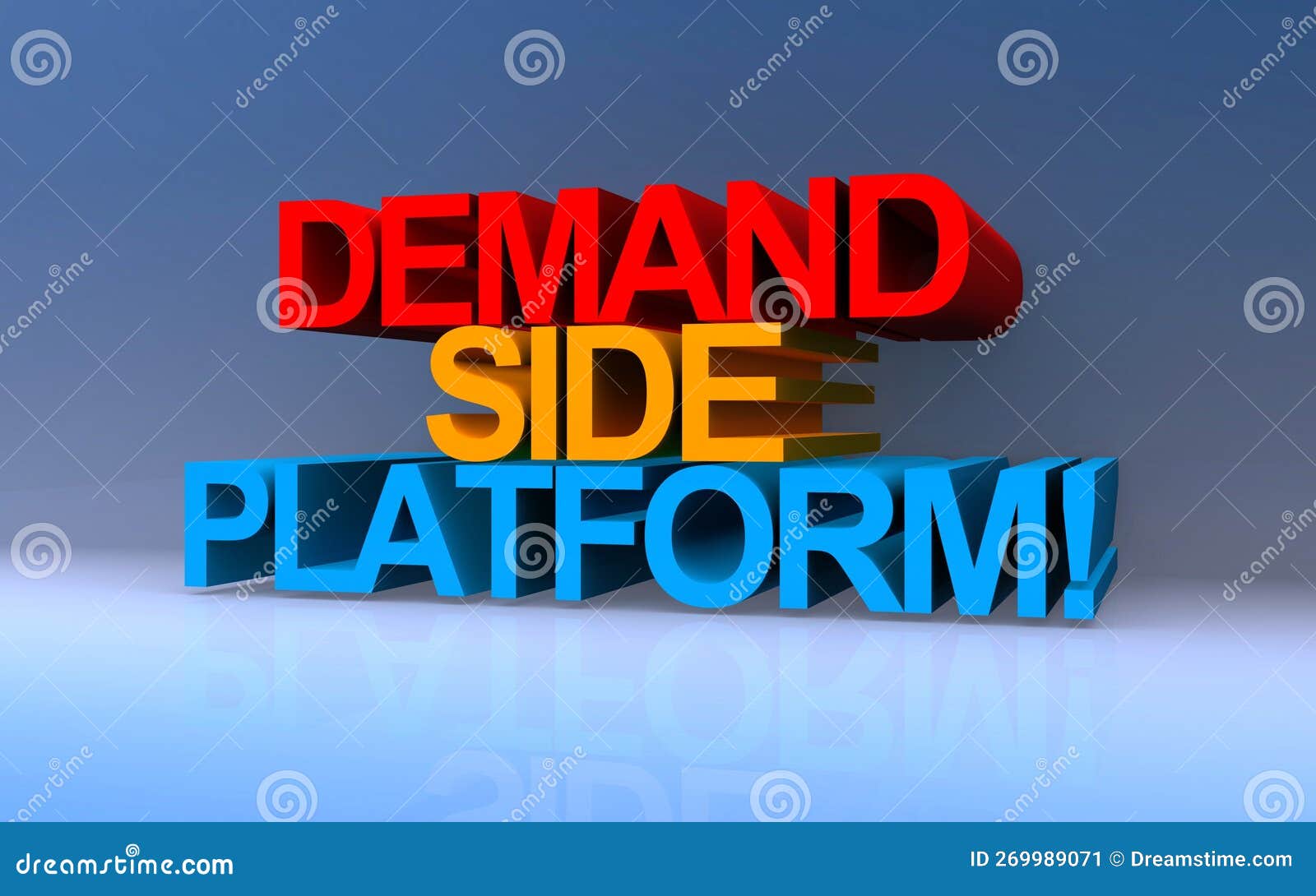 Demand Side Platform on Blue Stock Illustration - Illustration of trend ...