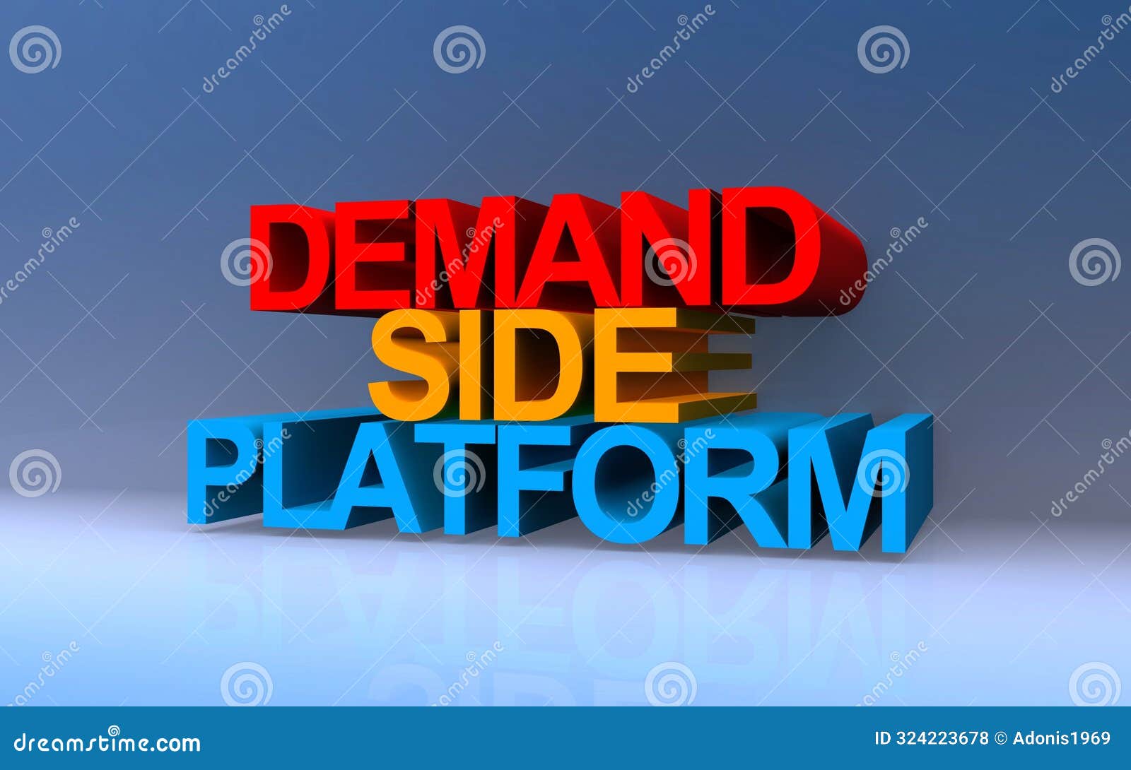 Demand Side Platform on Blue Stock Illustration - Illustration of ...