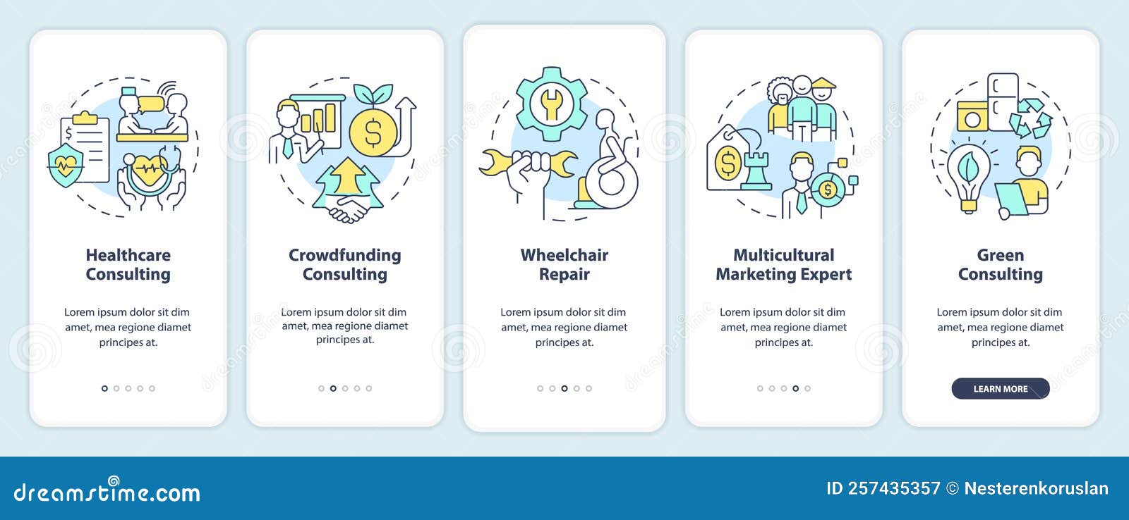 In Demand Small Business Types Onboarding Mobile App Screen Stock ...