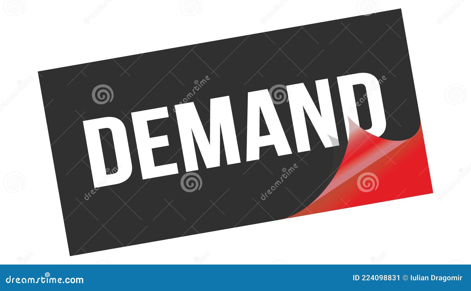DEMAND Text on Black Red Sticker Stamp Stock Illustration ...